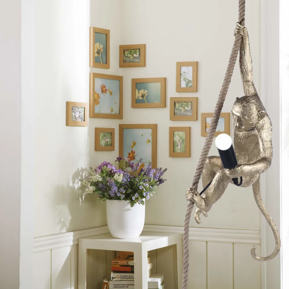 hanging monkey ceiling light